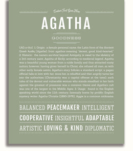 Agatha | Name Art Print – Name Stories