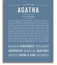 Agatha Personalized Name Meaning Art Prints – Name Stories