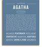 Agatha Personalized Name Meaning Art Prints – Name Stories