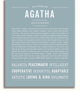 Agatha | Name Art Print – Name Stories