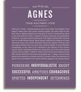 Agnes Personalized Name Meaning Art Prints – Name Stories