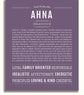 Ahna Personalized Name Meaning Art Prints – Name Stories