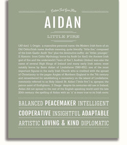 Aidan | Name Art Print – Name Stories