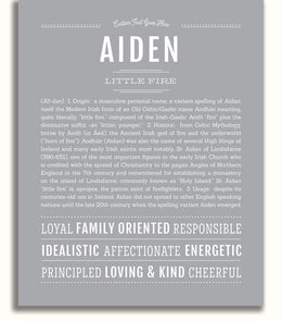 Aiden | Name Art Print – Name Stories