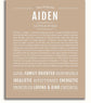 Aiden Personalized Name Meaning Art Prints – Name Stories