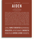 Aiden Personalized Name Meaning Art Prints – Name Stories