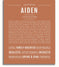 Aiden Personalized Name Meaning Art Prints – Name Stories