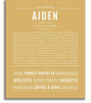 Aiden Personalized Name Meaning Art Prints – Name Stories
