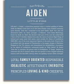 Aiden | Name Art Print – Name Stories