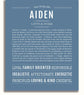Aiden Personalized Name Meaning Art Prints – Name Stories