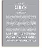 Aidyn Personalized Name Meaning Art Prints – Name Stories