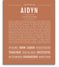 Aidyn Personalized Name Meaning Art Prints – Name Stories