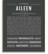 Aileen Personalized Name Meaning Art Prints – Name Stories