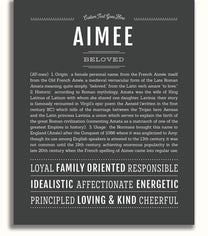 Aimee | Name Art Print – Name Stories