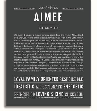 Aimee | Name Art Print – Name Stories
