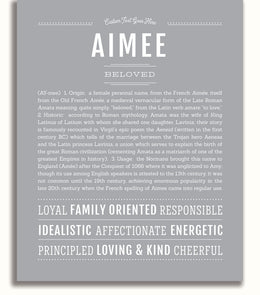 Aimee | Name Art Print – Name Stories
