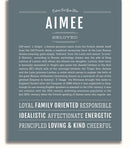 Aimee | Name Art Print – Name Stories