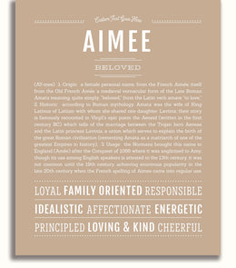 Aimee | Name Art Print – Name Stories