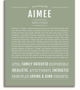 Aimee | Name Art Print – Name Stories