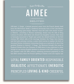 Aimee | Name Art Print – Name Stories
