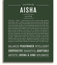 Aisha | Name Art Print – Name Stories