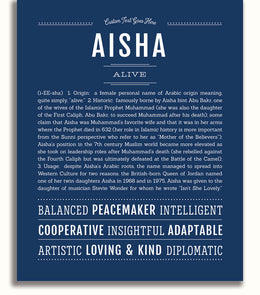 Aisha | Name Art Print – Name Stories