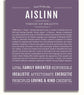 Aislinn Personalized Name Meaning Art Prints – Name Stories
