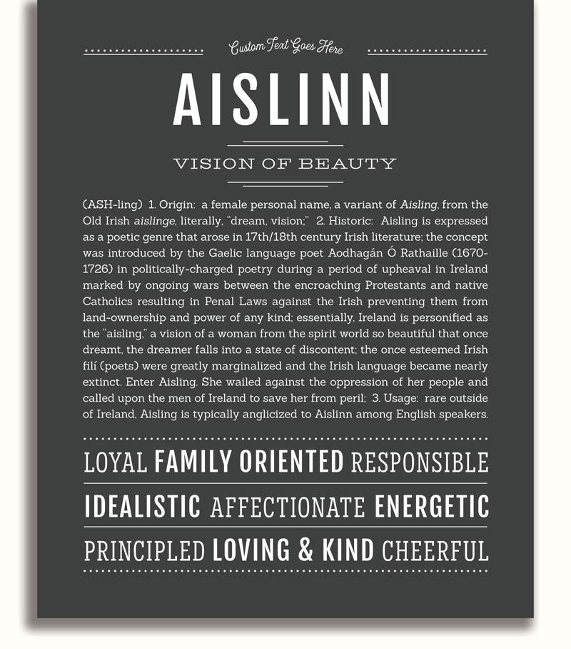 Aislinn | Name Art Print – Name Stories