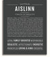 Aislinn Personalized Name Meaning Art Prints – Name Stories