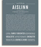 Aislinn Personalized Name Meaning Art Prints – Name Stories
