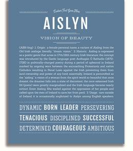 Aislyn | Name Art Print – Name Stories