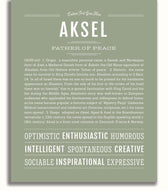 Aksel Personalized Name Meaning Art Prints – Name Stories