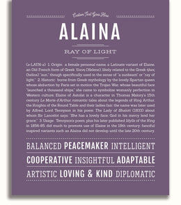 Alaina | Name Art Print – Name Stories