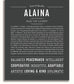 Alaina Personalized Name Meaning Art Prints – Name Stories