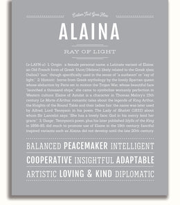 Alaina | Name Art Print – Name Stories