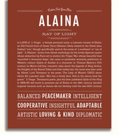 Alaina | Name Art Print – Name Stories