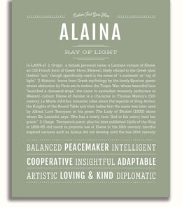 Alaina | Name Art Print – Name Stories