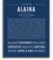 Alaina | Name Art Print – Name Stories