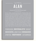 Alan Personalized Name Meaning Art Prints – Name Stories