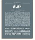 Alan Personalized Name Meaning Art Prints – Name Stories