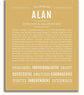 Alan Personalized Name Meaning Art Prints – Name Stories