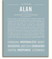 Alan Personalized Name Meaning Art Prints – Name Stories
