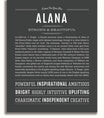 Alana | Name Art Print – Name Stories