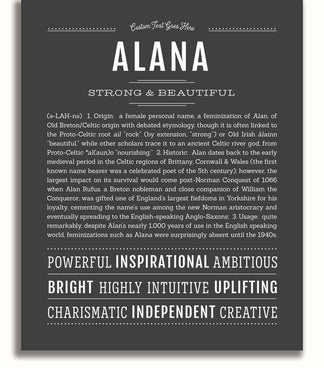 Alana | Name Art Print – Name Stories