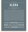 Alana Personalized Name Meaning Art Prints – Name Stories