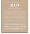 Alana | Name Art Print – Name Stories