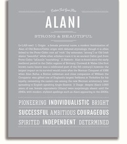 Alani | Name Art Print – Name Stories