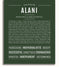 Alani Personalized Name Meaning Art Prints – Name Stories
