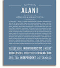Alani Personalized Name Meaning Art Prints – Name Stories