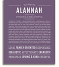 Alannah | Name Art Print – Name Stories